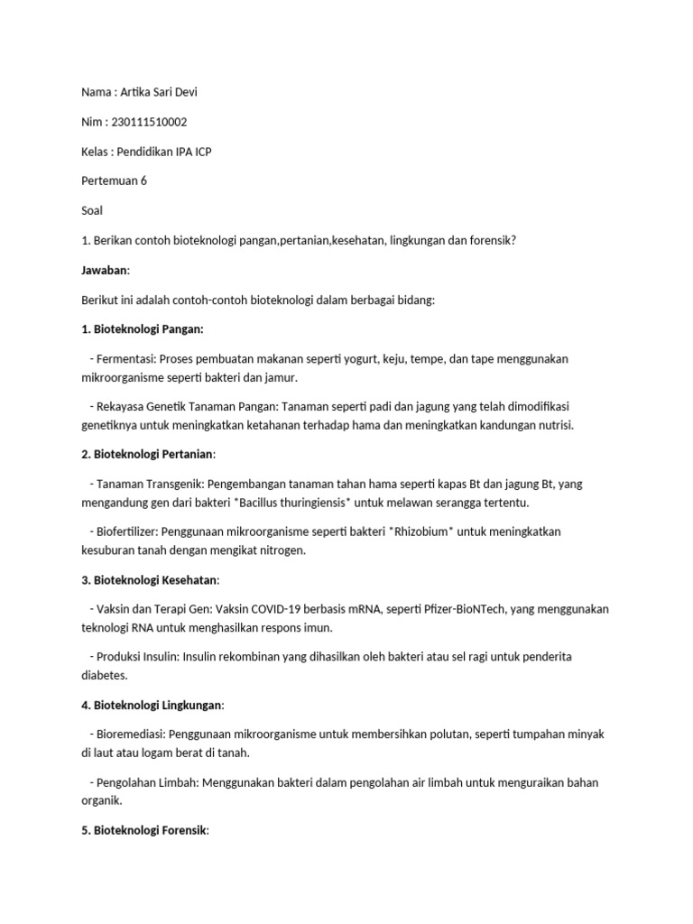 Artika Sari Devi, Tugas 6 | PDF | Pengembangan Diri