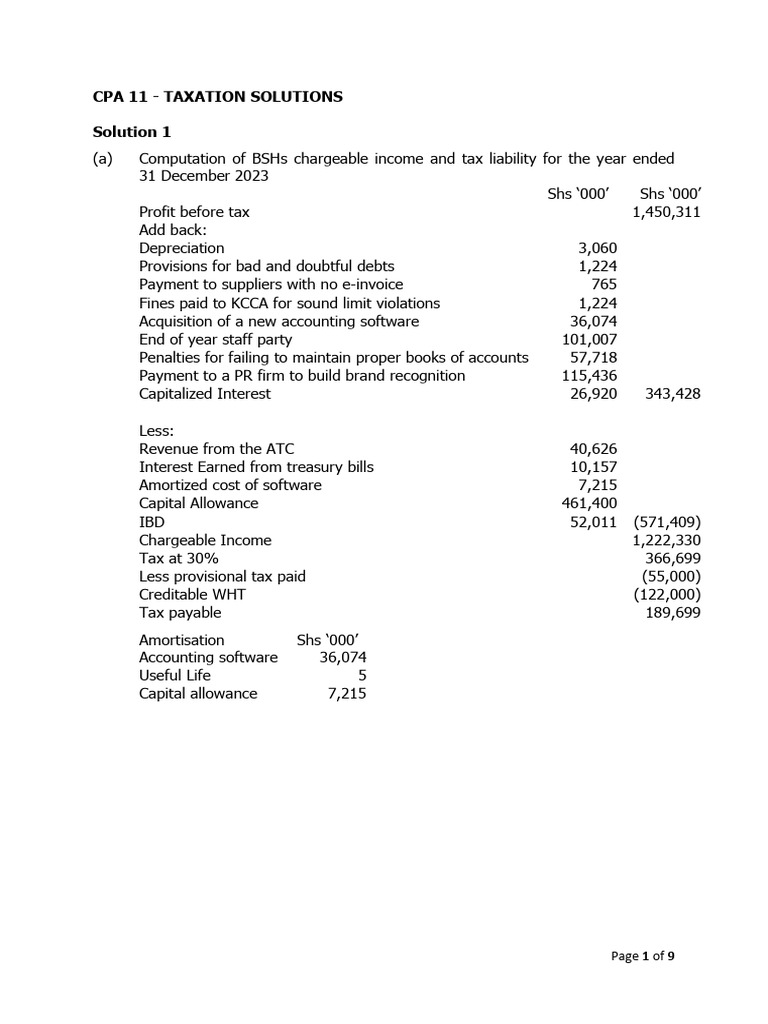 CPA Paper 11 August 2024 Solutions | PDF | Taxes | Value Added Tax