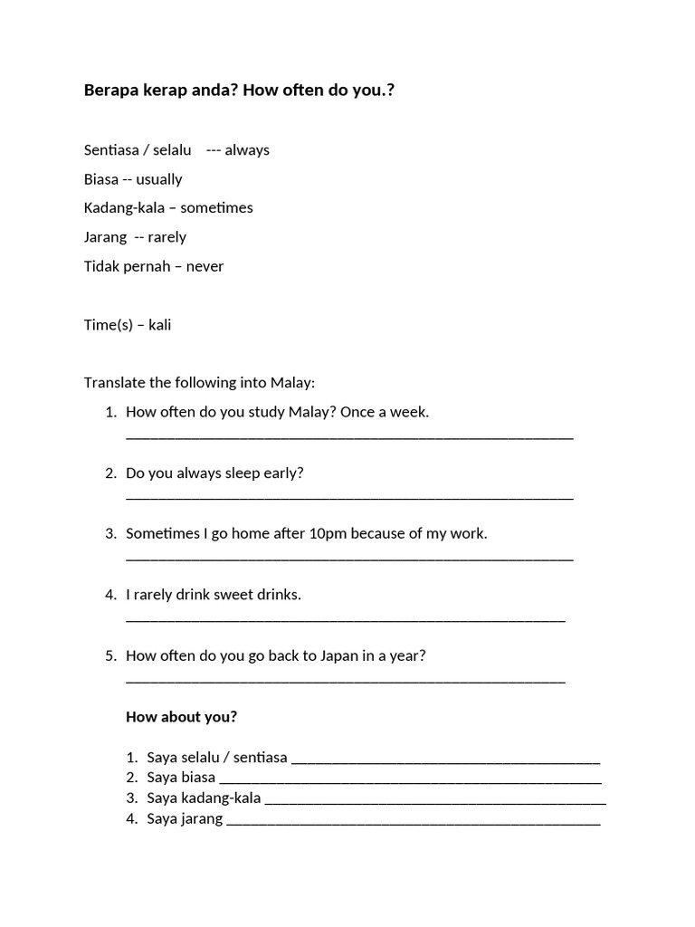 Malay Language Practice Guide | PDF | Career & Growth | Language Arts ...