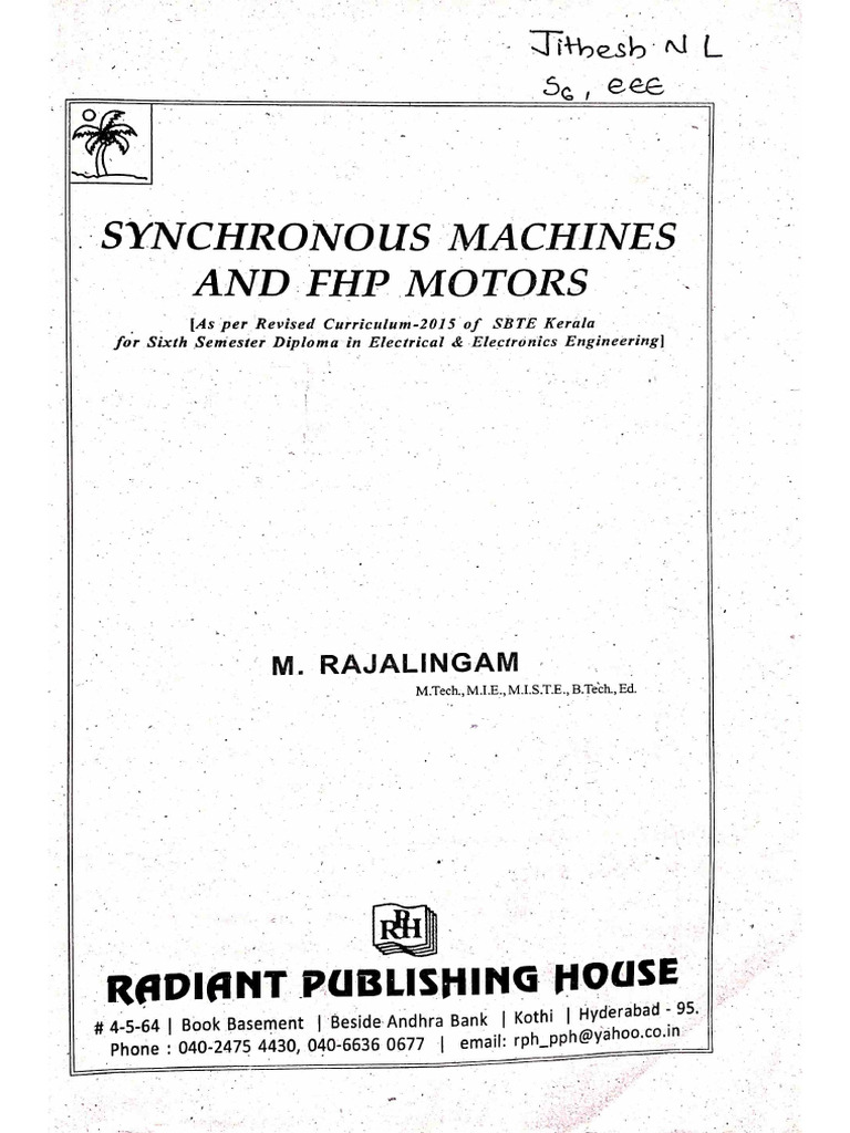 Synchronous Machine Module 1 | PDF