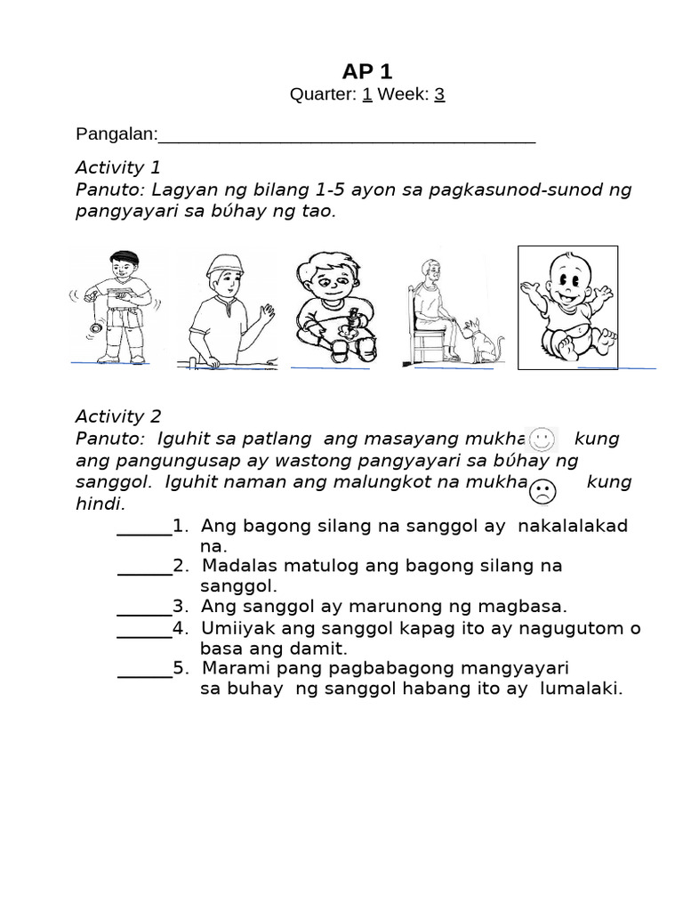 Q1-W3 Activity Sheets | PDF