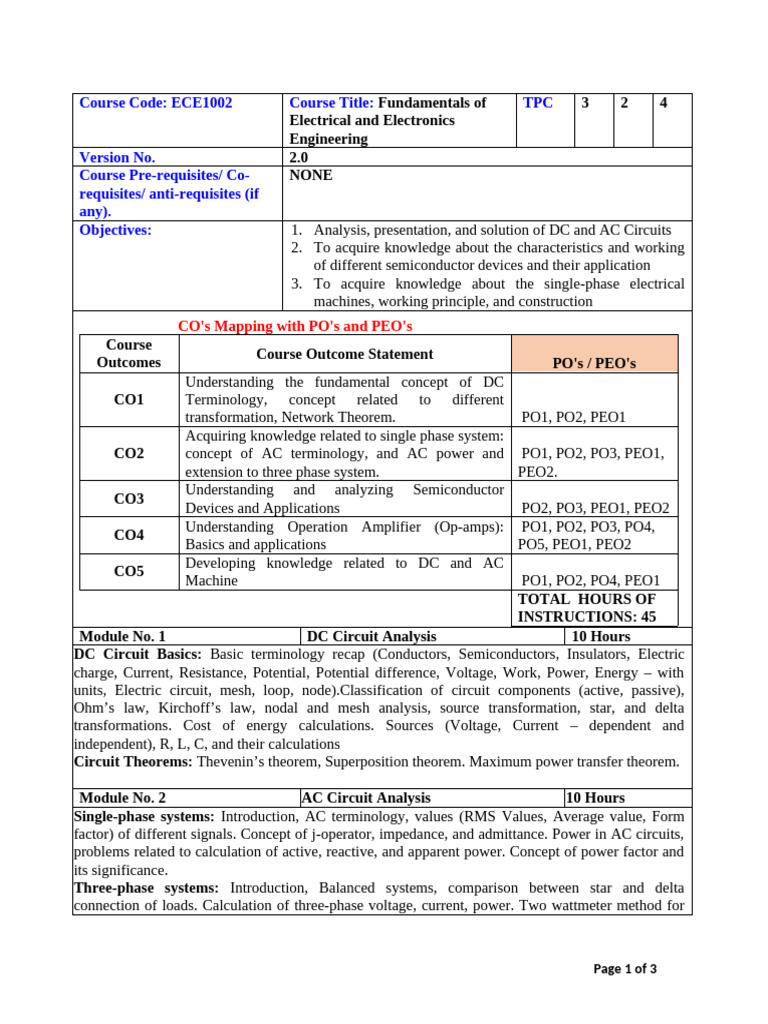 Ece1002 Fundamentals-Of-Electrical-And-Electronics-Engineering Ela 2.0 ...