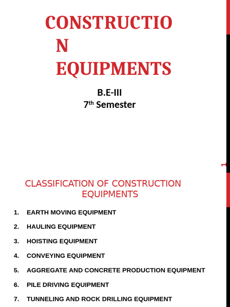 Construction Equipment Classification Guide | PDF | Heavy Equipment ...