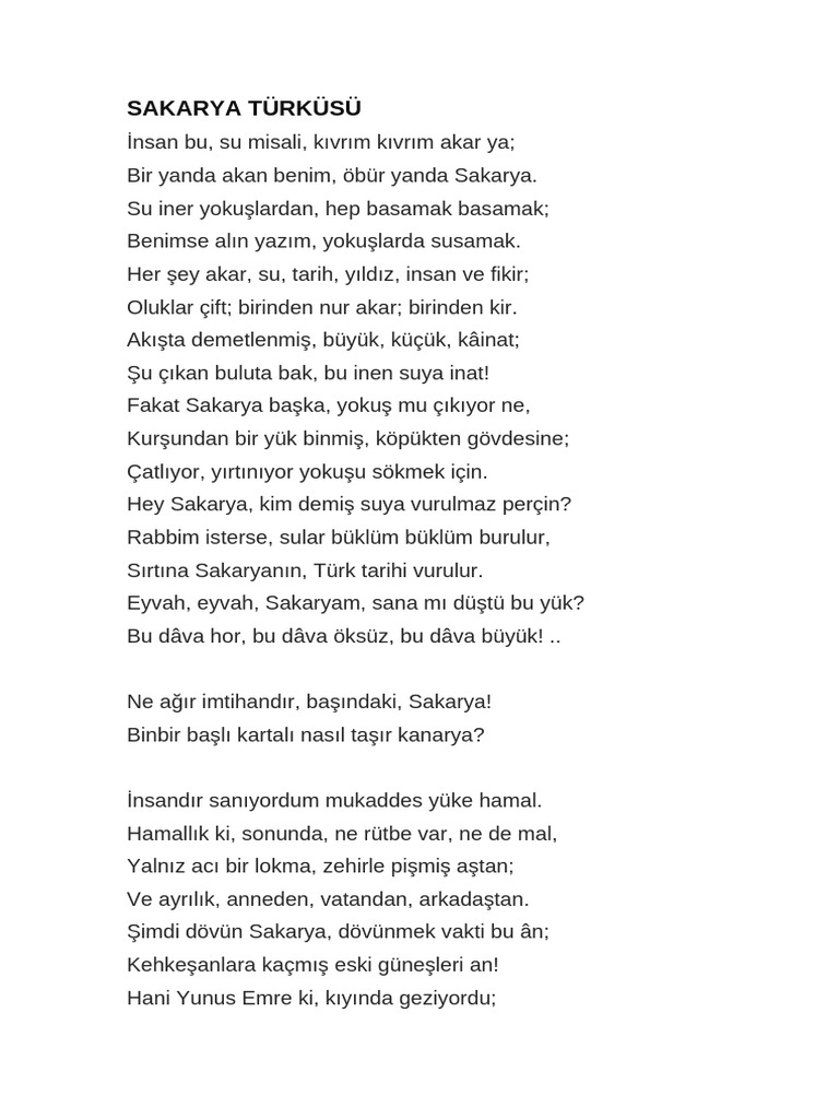 Sakarya Şiiri | PDF