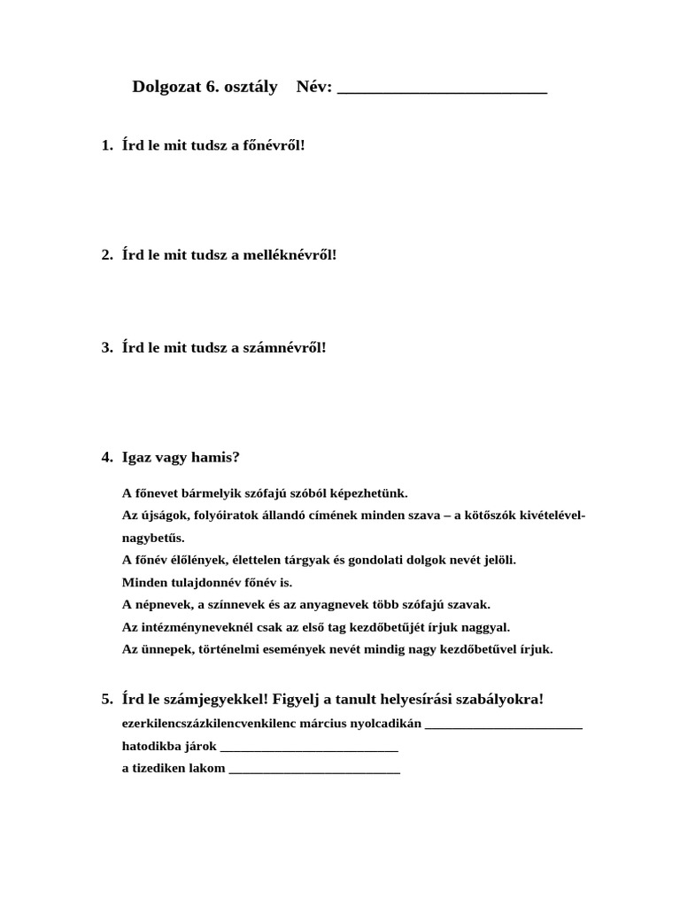 Dolgozat 6. | PDF