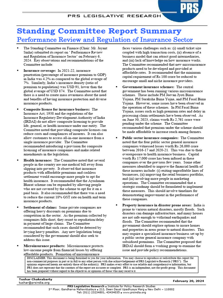 Insurance Sector Performance Review | PDF | Insurance | Economies