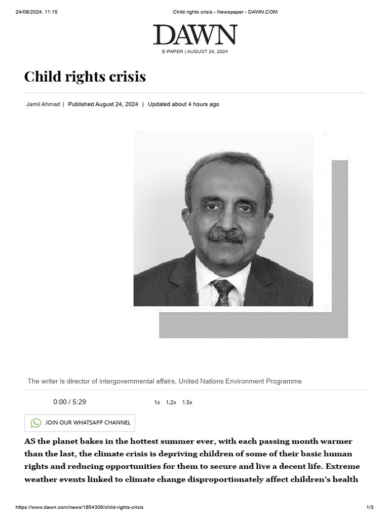 Child Rights Crisis - Newspaper | PDF | Climate Change | Heat Wave