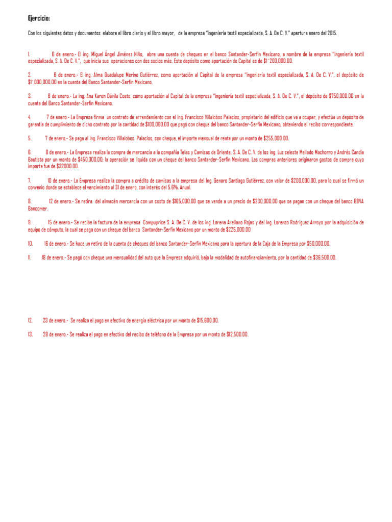 EJERCICIO PRÁCTICO | PDF | Bancos