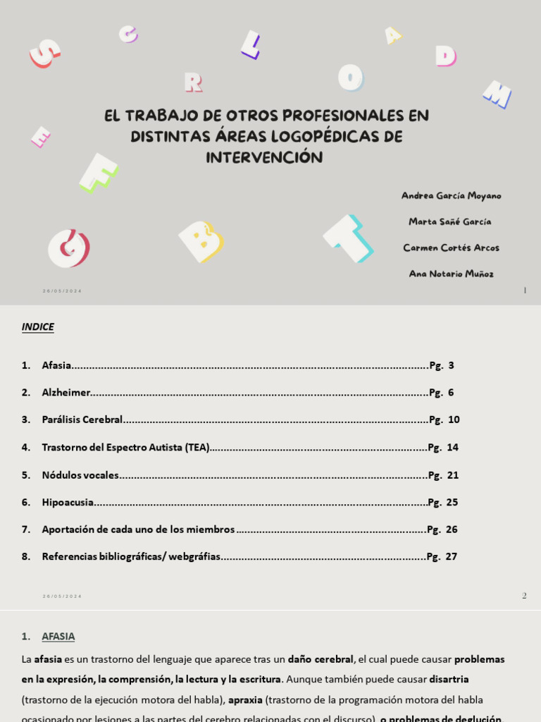 Act.2 Fundamentos de la logopedia grupal | PDF | Espectro autista | Demencia