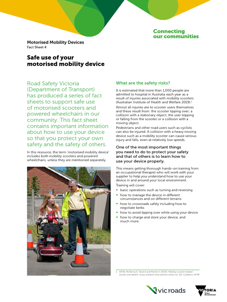Motorised Mobility Devices Fact Sheet 4 Safe Use of Your Motorised ...
