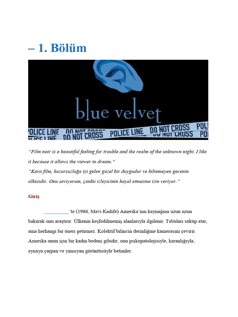 Blue Velvet -1 | PDF
