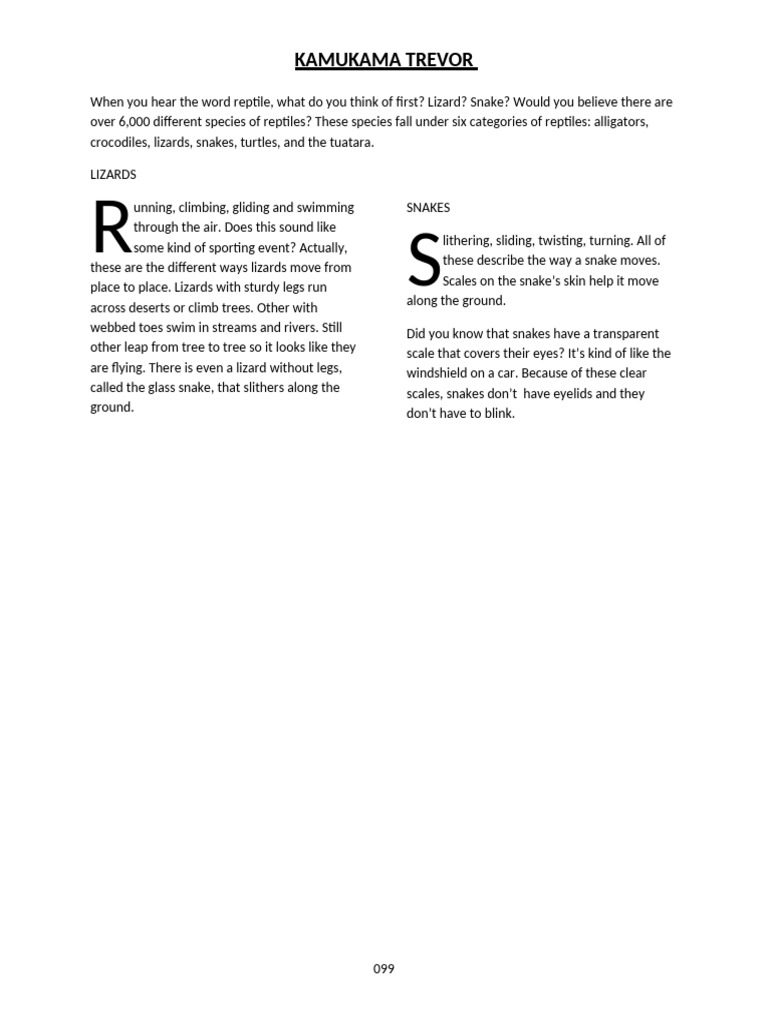 Kamukama Trevor 099 | PDF | Reptile | Lizard