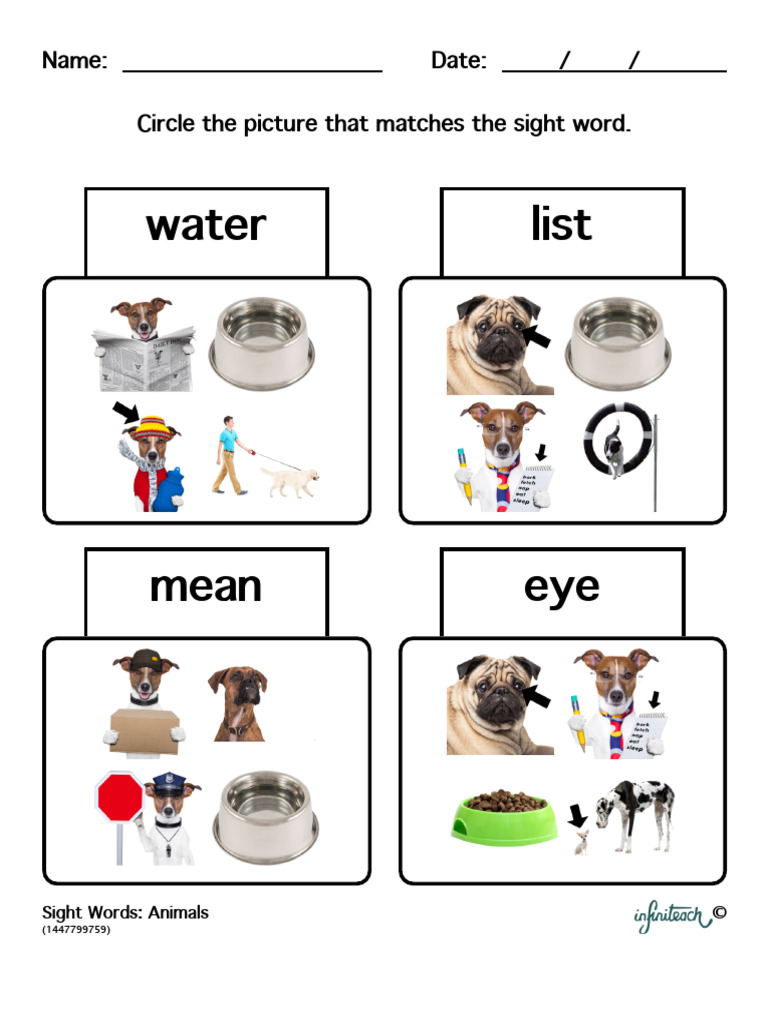 Sight Words Animals 68 43 1447799759 | PDF | Language Arts & Discipline ...