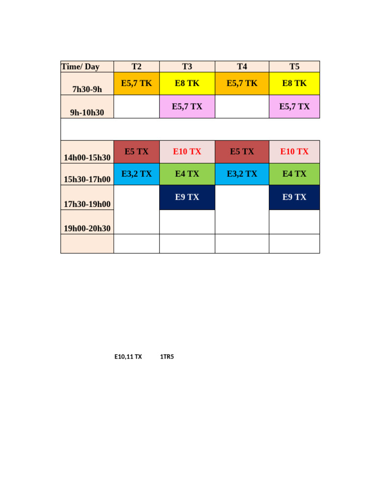 Timtable 2024 | PDF