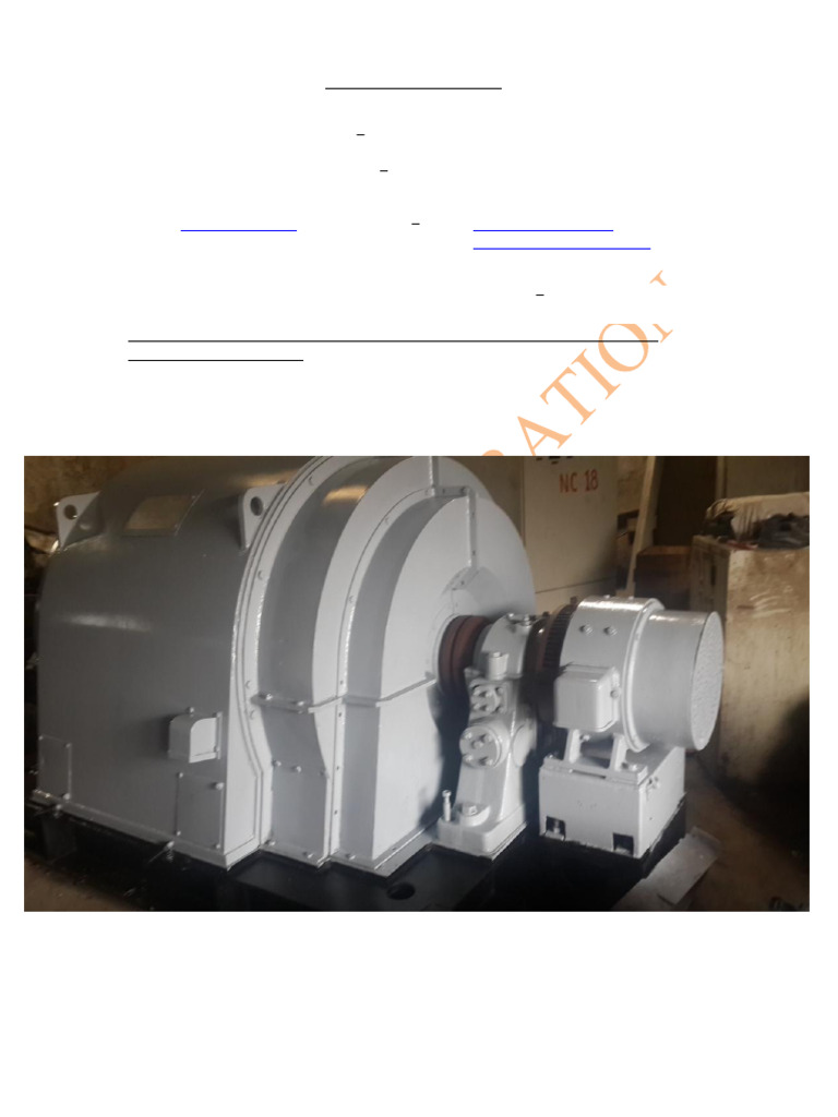 1 No. 3000 kVA AEG Make Alternator | PDF