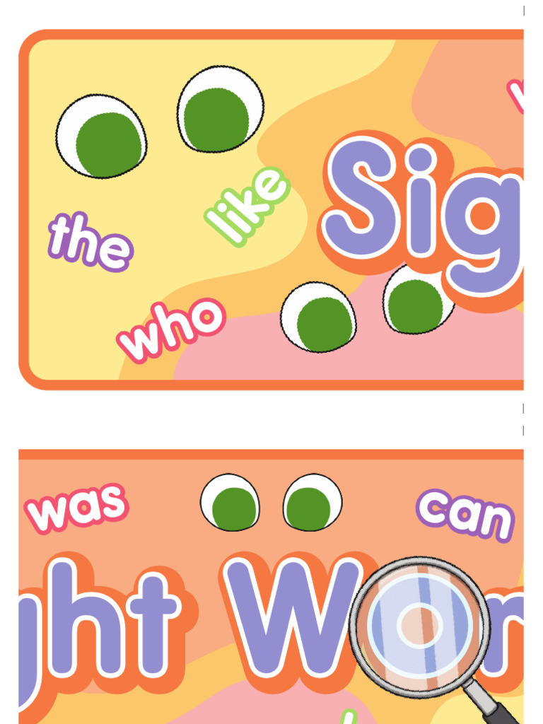 Color Kindergarten Sight Words Banner | PDF