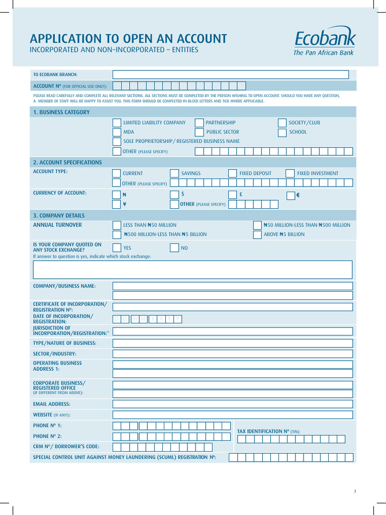 NEW CORPORATE_ENTITIES_FORM | PDF | Overdraft | Banks