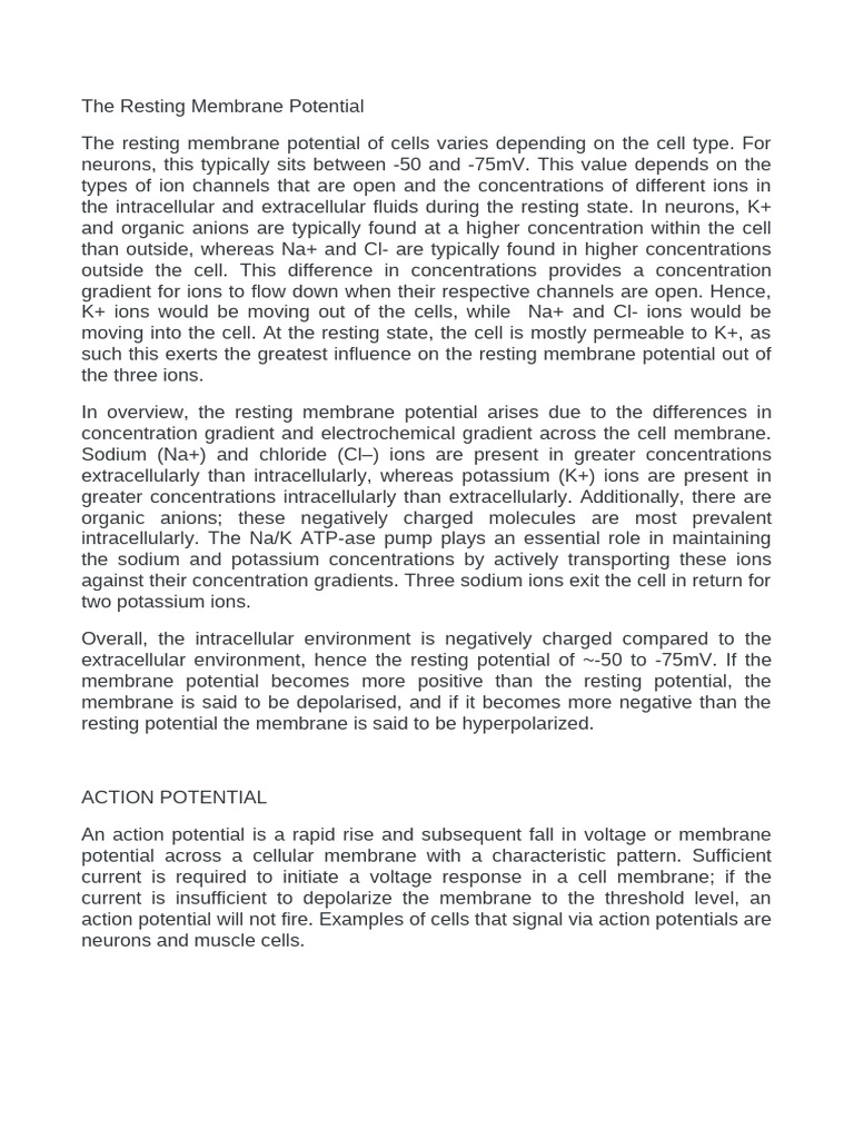 Action Potential Synapse Muscular Contraction Pdf Chemical Synapse Action Potential