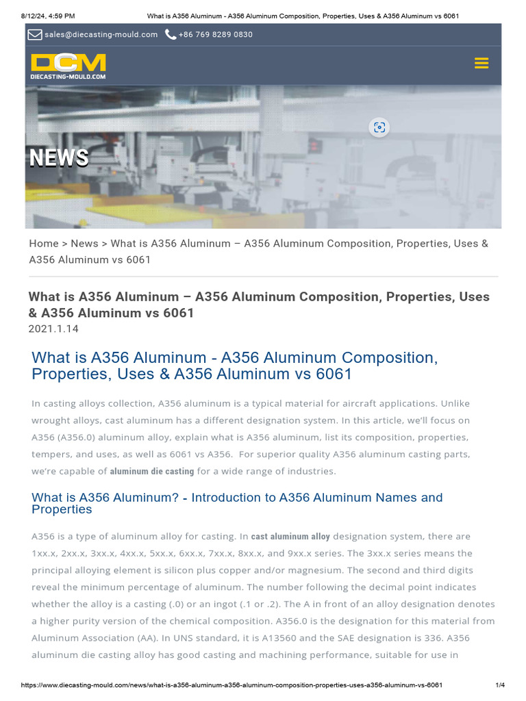 What Is A356 Aluminum - A356 Aluminum Composition, Properties, Uses ...