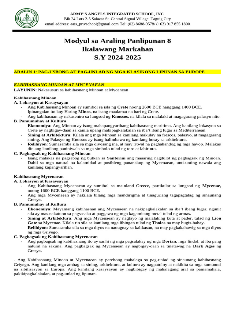 Ap8 Q2 Learning Module | PDF