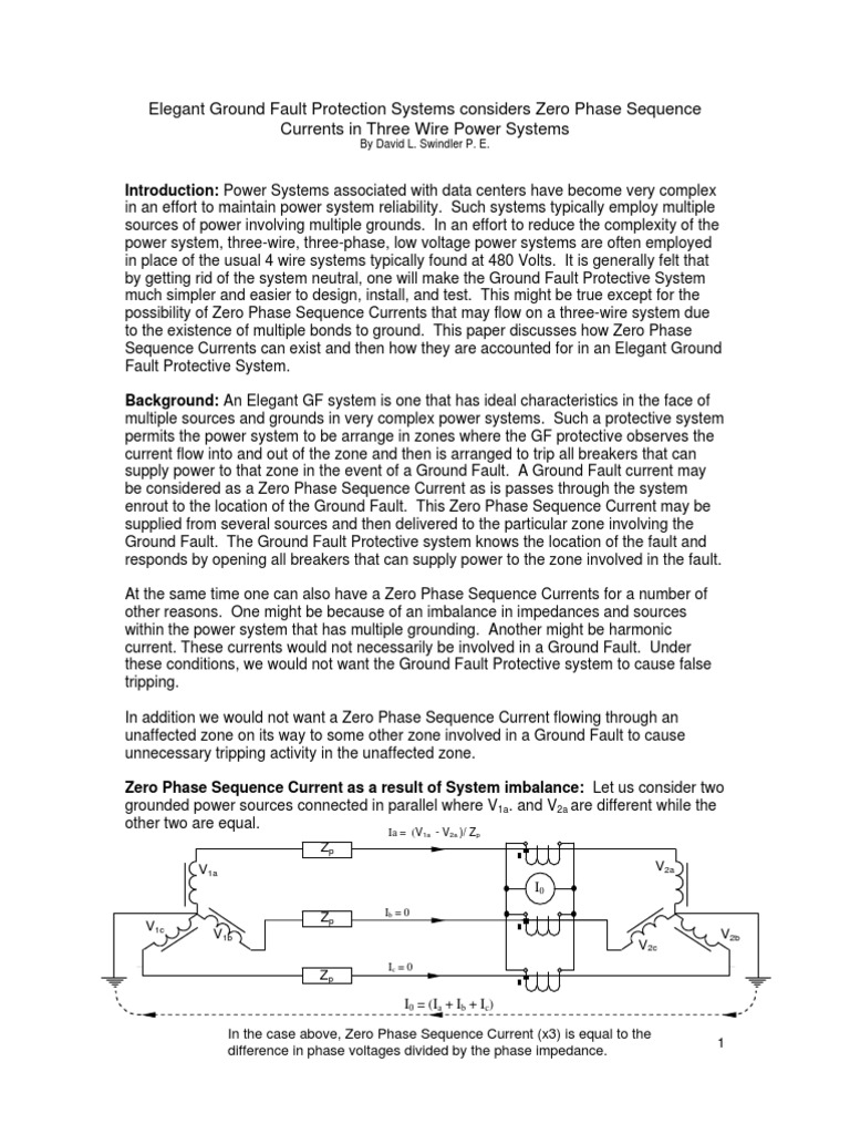 Elegant Ground Fault Protection Systems Considers Zero Phase Sequence ...