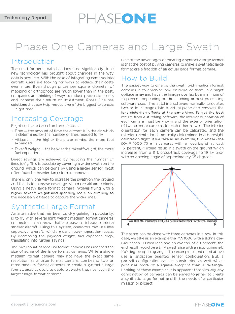 Phase One Cameras and Large Swath | PDF | Camera | Equipment