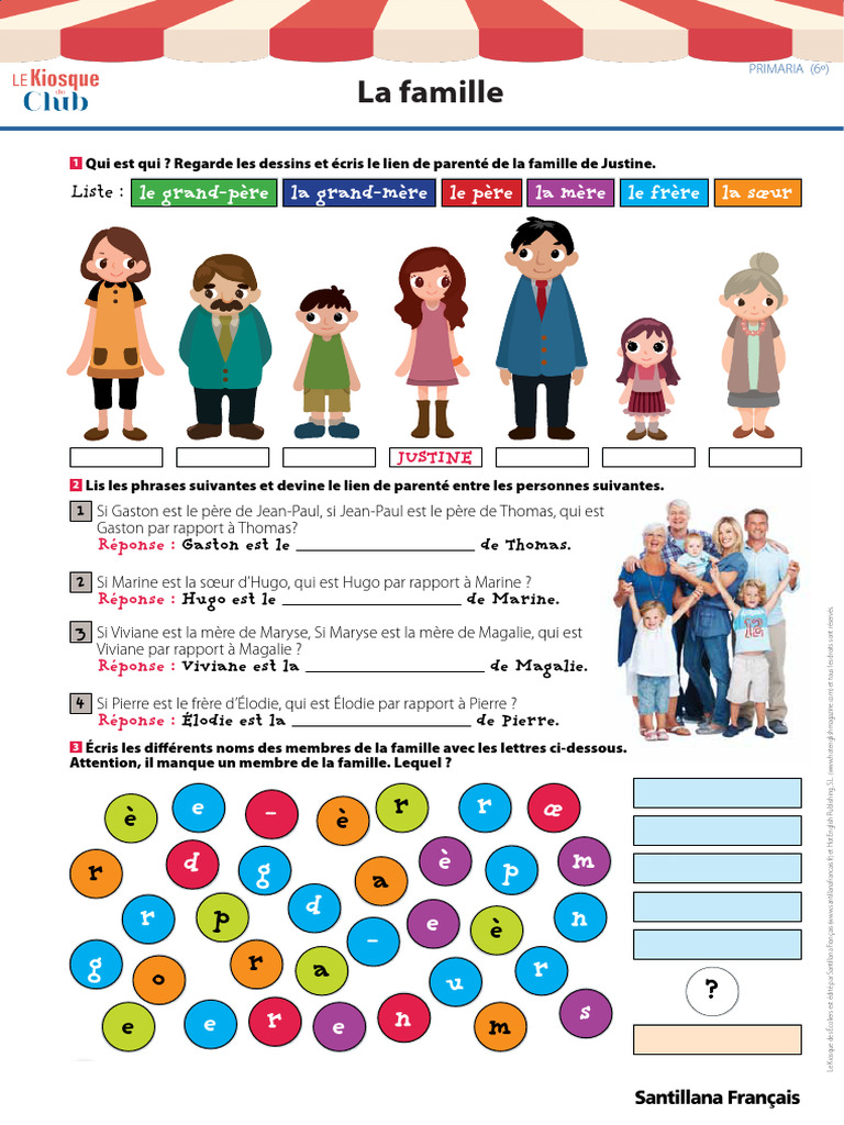 Vocabulaire de la famille en français | PDF
