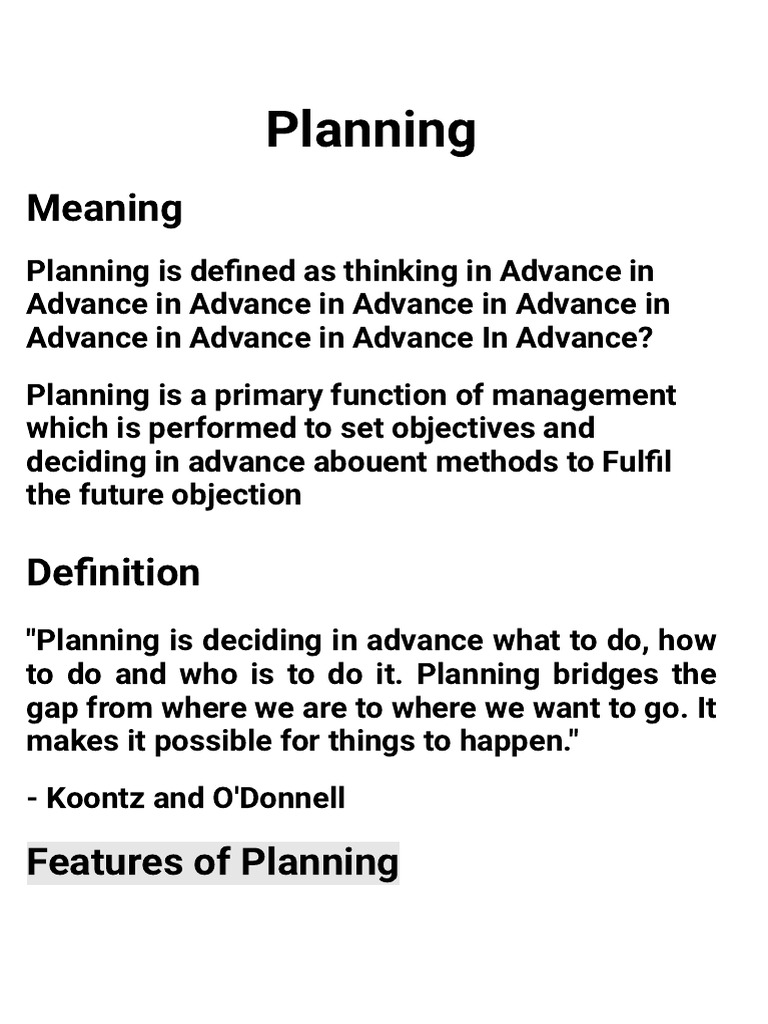 Planning 1 | PDF