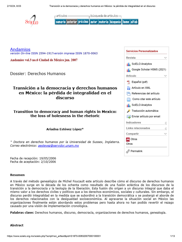 Transición A La Democracia | PDF | Derechos humanos | Democracia