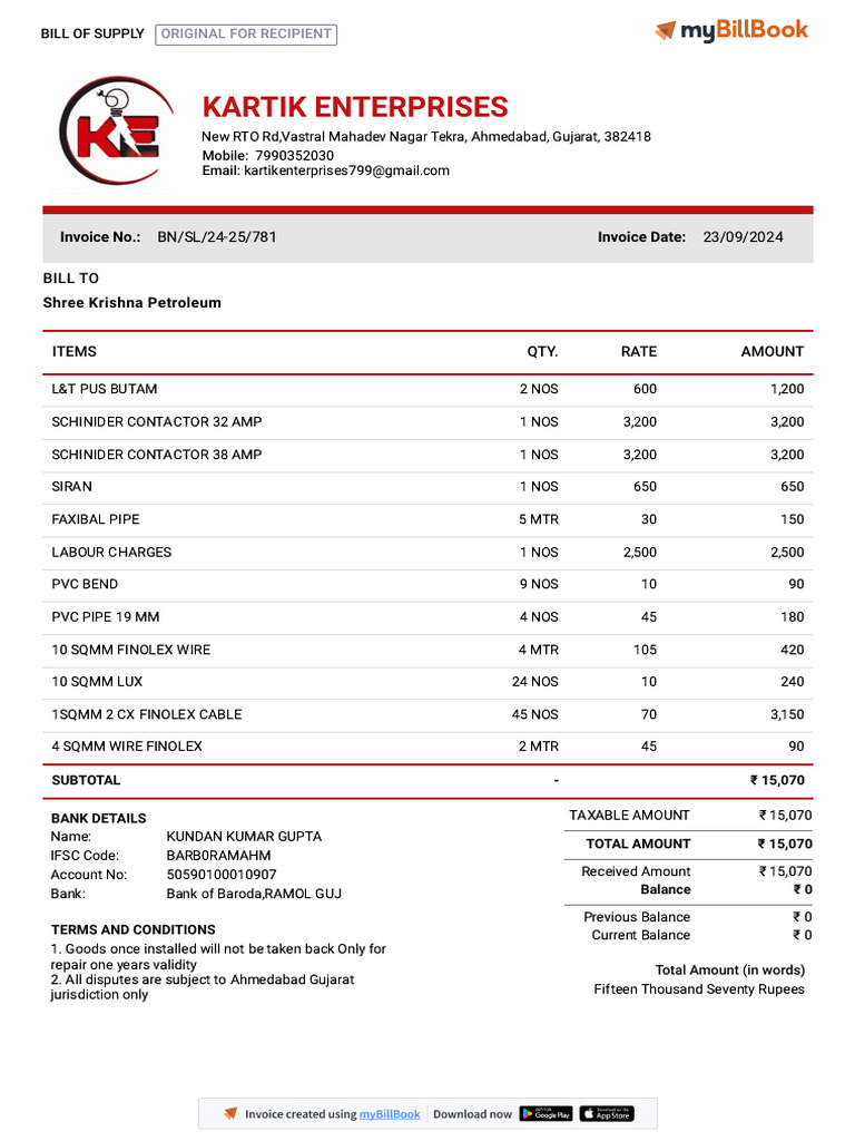 BN SL 24-25 781-Sales Invoice-Shree Krishna Petroleum | PDF