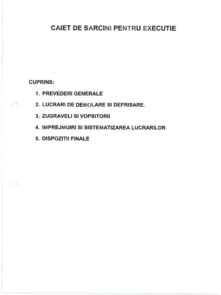 Caiet Sarcini Executie | PDF