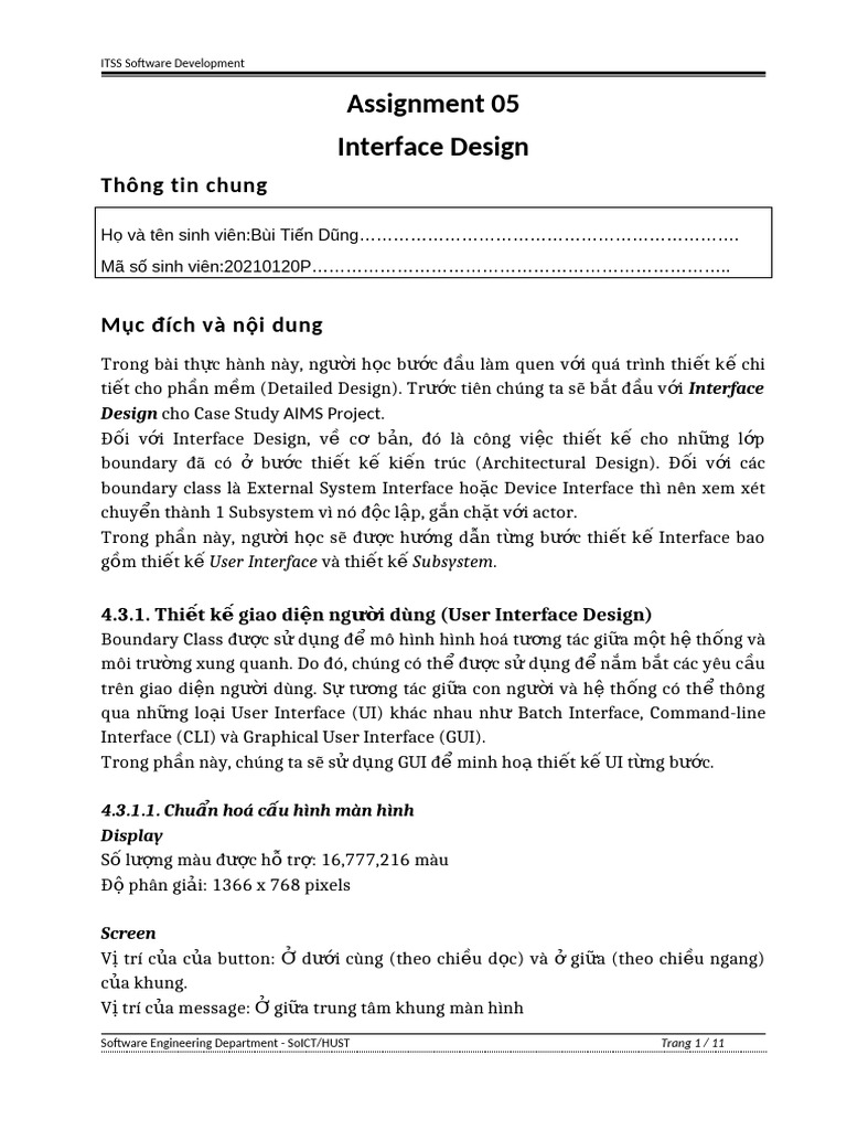 Assignment 05 - GUI Design - AIMS Project - 20241 | PDF