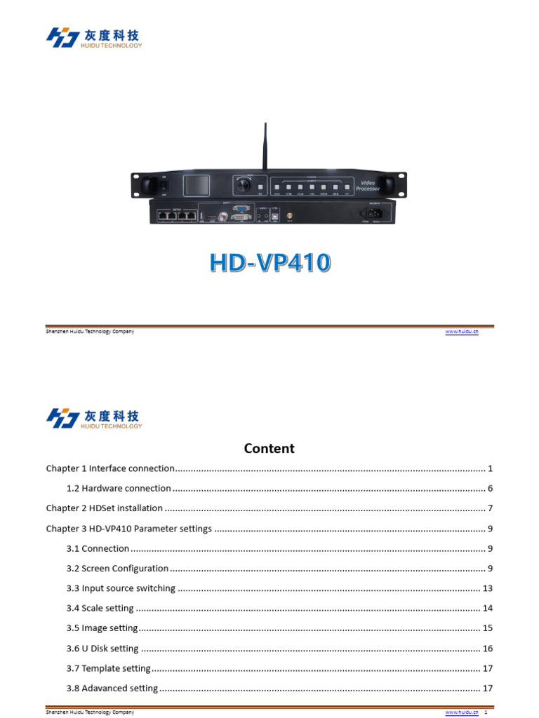 HD-VP410 User Manual Guide | PDF | Input/Output | Display Resolution