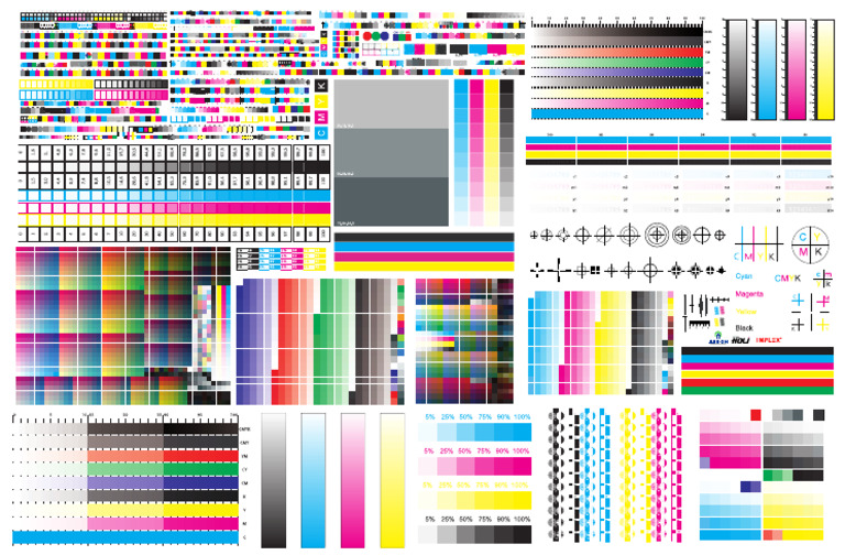 Teste de Impressão CMYK Impressão de Calibração de Vetor Offset | PDF