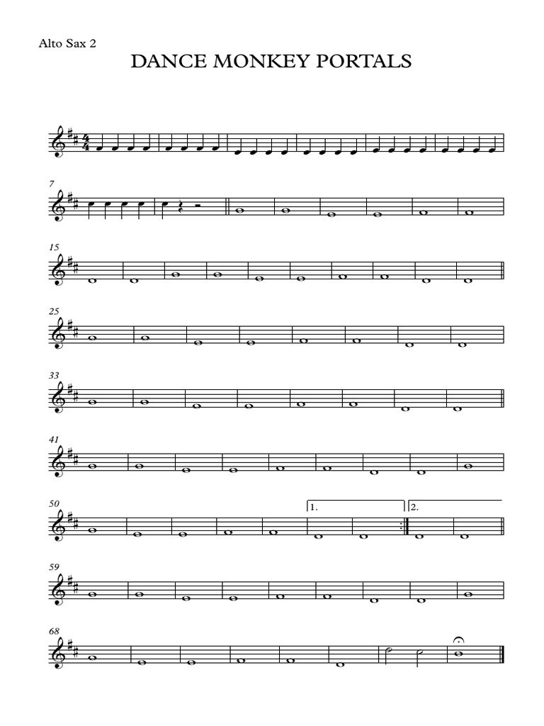 Dance Monkey - Alto Sax 2 | PDF