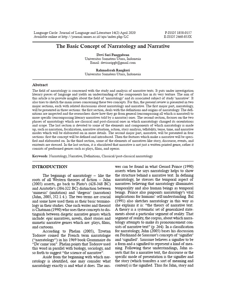 The Basic Concept of Narratology and Narrative | PDF | Narrative | Narration