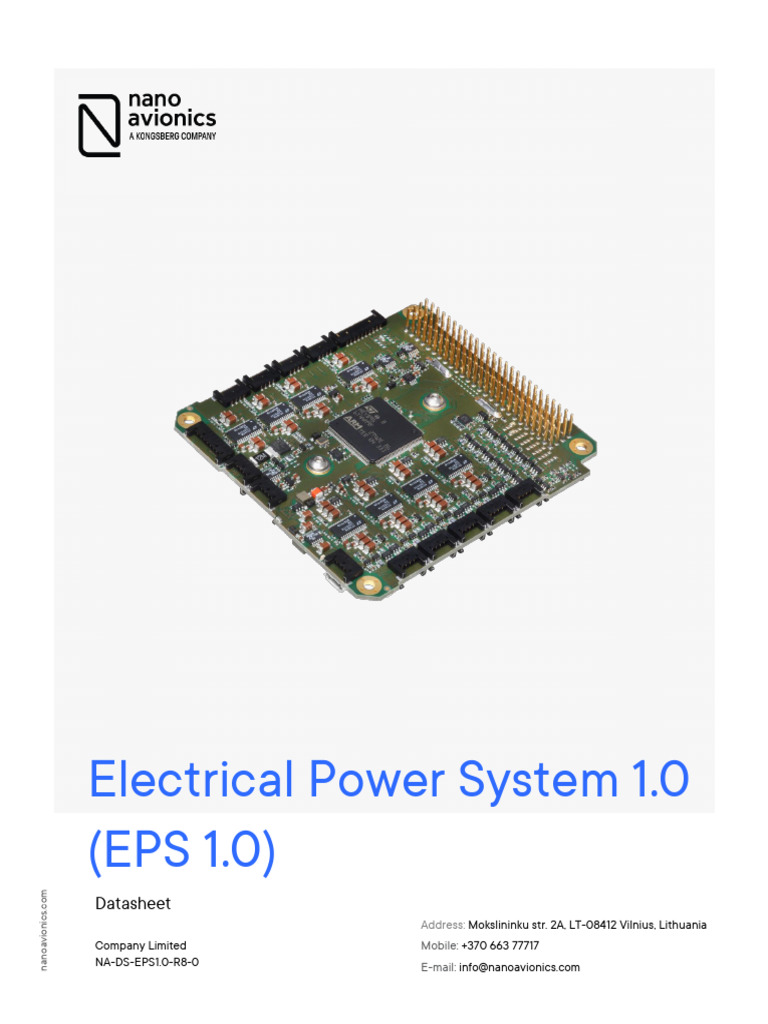 NanoAvionics Electrical Power System Datasheet NA-DS-EPS1.0-R8-0 | PDF ...