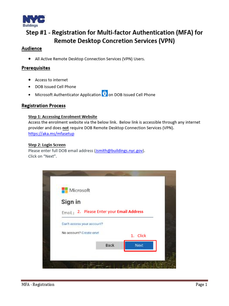Step #1 -DOB MFA Registration | PDF | Mobile App | Cyberspace