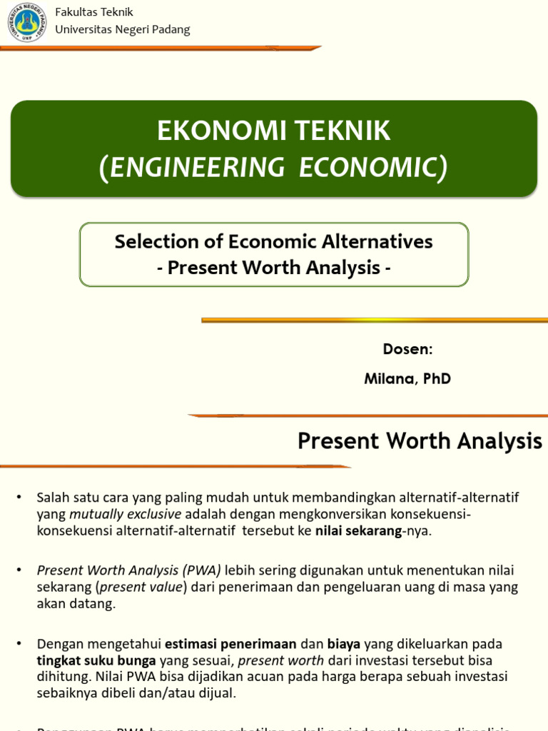 ET - Materi 6 - Present Worth Analysis (1) | PDF