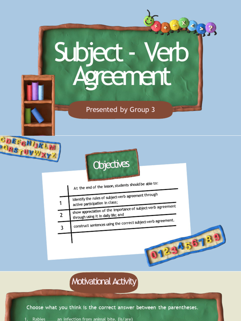 Subject Verb Agreement Group 3 | PDF | Grammatical Number | Plural