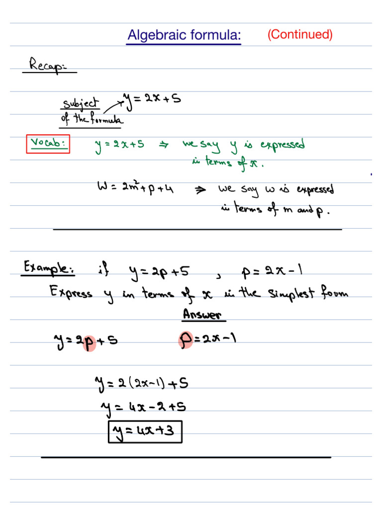 Algebraic Formula Manipulation Guide | PDF | Mathematical Objects | Algebra