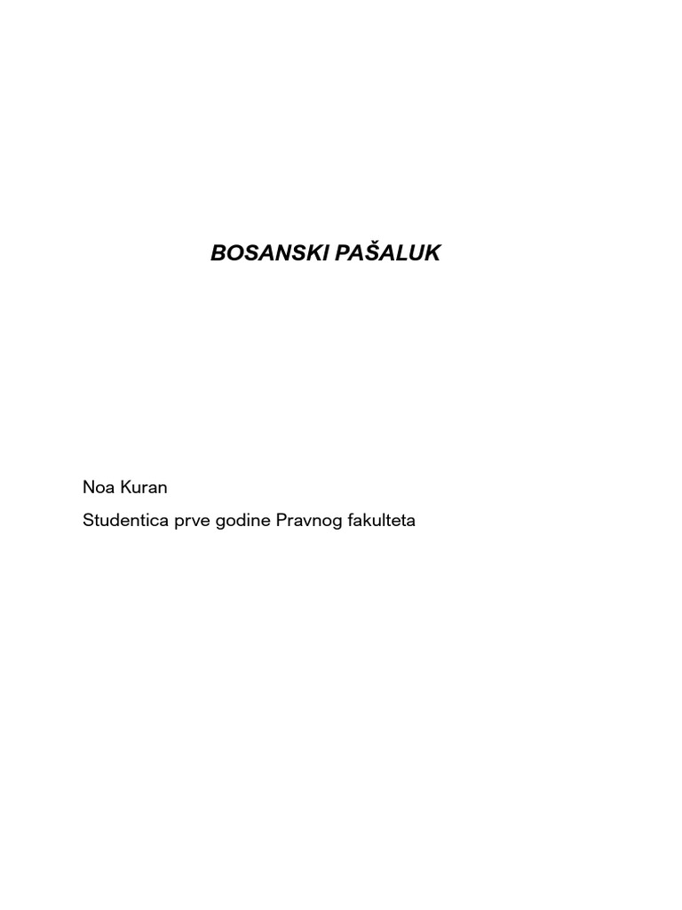 Bosanski Pašaluk | PDF