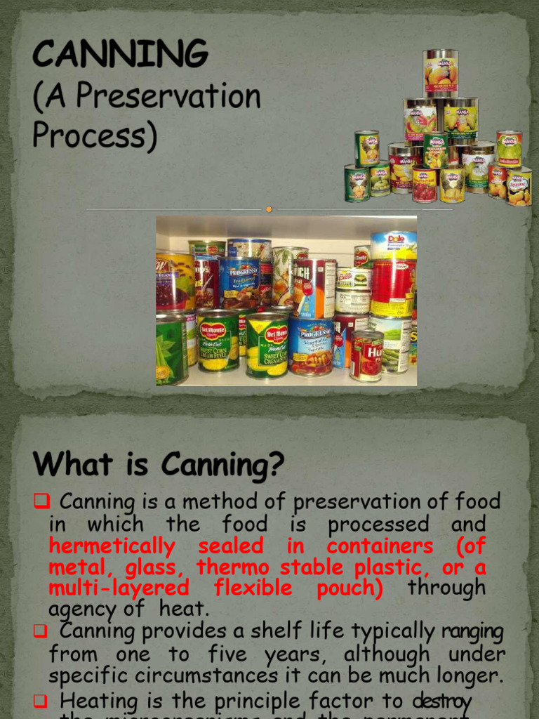 Canning Process for Class | PDF | Canning