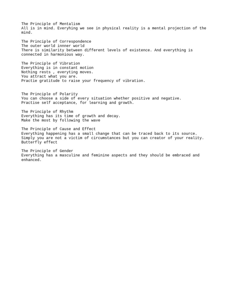 Hermetic Principles | PDF