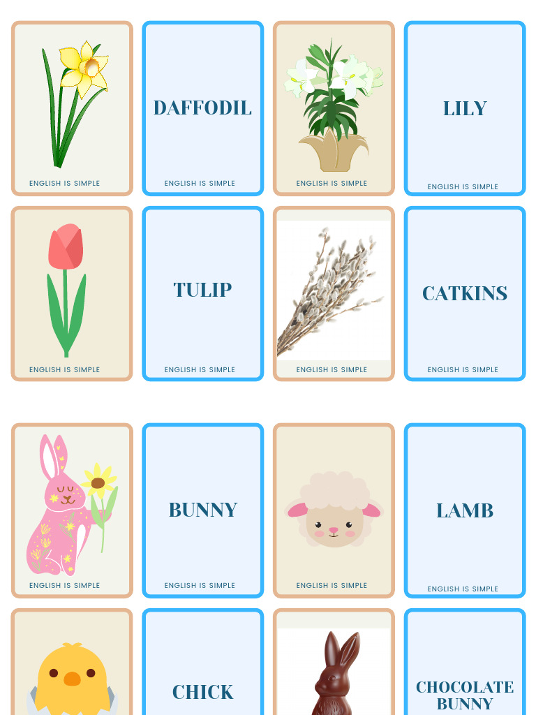 Easter Time Flashcards Wbcvim | PDF | Language Arts & Discipline ...