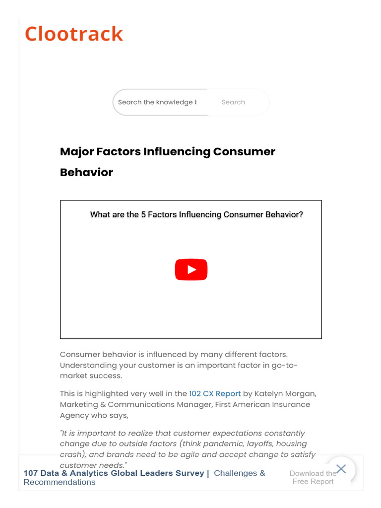 What Are The 5 Factors Influencing Consumer Behavior - Clootrack | PDF ...