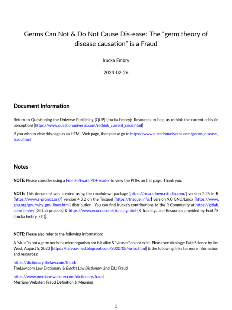 Germs Disease Fraudd | PDF | Reverse Transcription Polymerase Chain ...