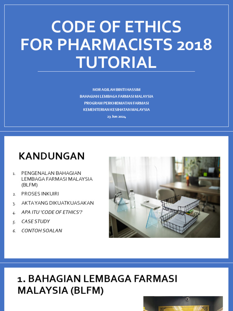 Code of Ethics For Pharmacists 2018 Tutorial MPS 23.06.2024 2 | PDF | Informed Consent | Pharmacy