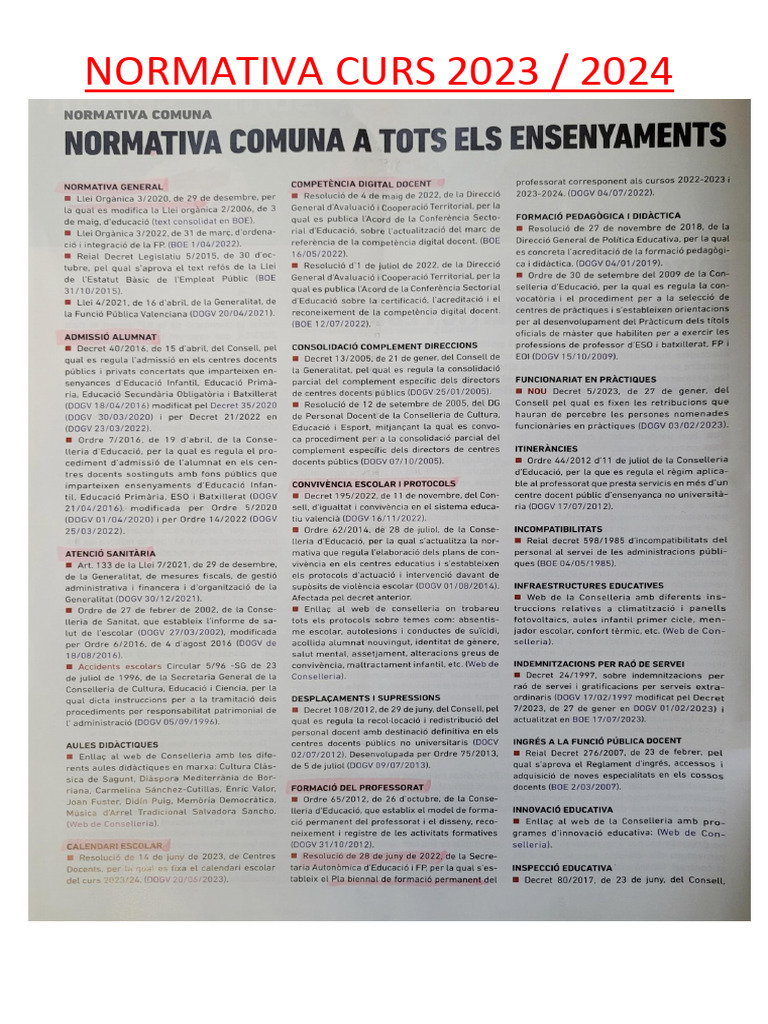 NORMATIVA CURS | PDF