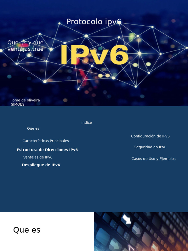 Presentación Ipv6 Tome | PDF | Yo Pv6 | Protocolos de internet